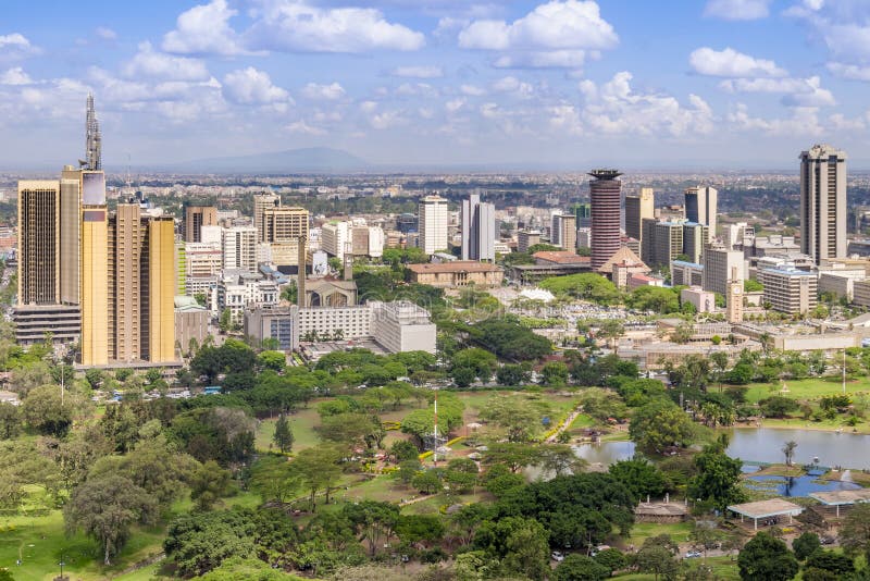 Skyline Van Nairobi – Hoofdstad Van Kenia Stock Afbeelding - Image of ...