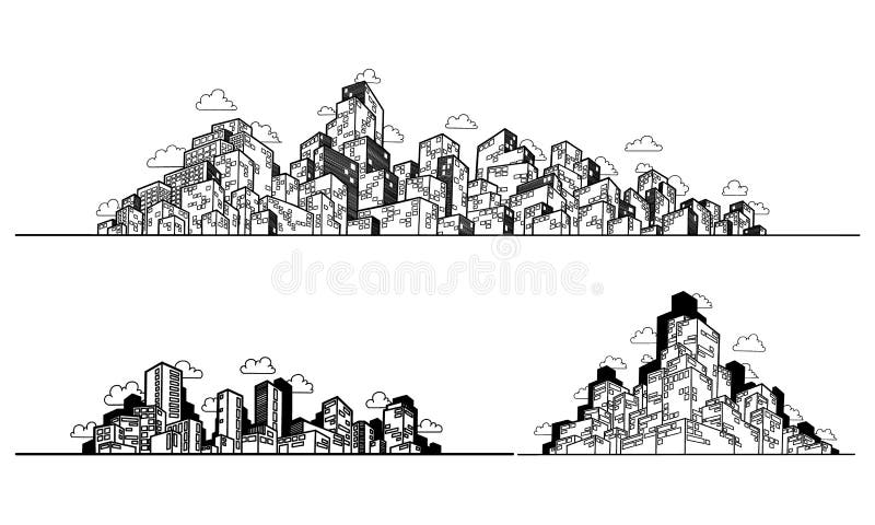 Cityscape Vector Drawing Illustration Eps10 Stock Vector - Illustration ...
