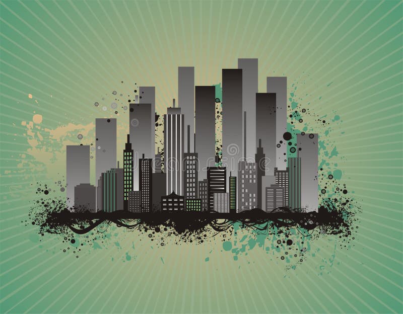 Vector urban scene stock vector. Illustration of rainbow - 2416747