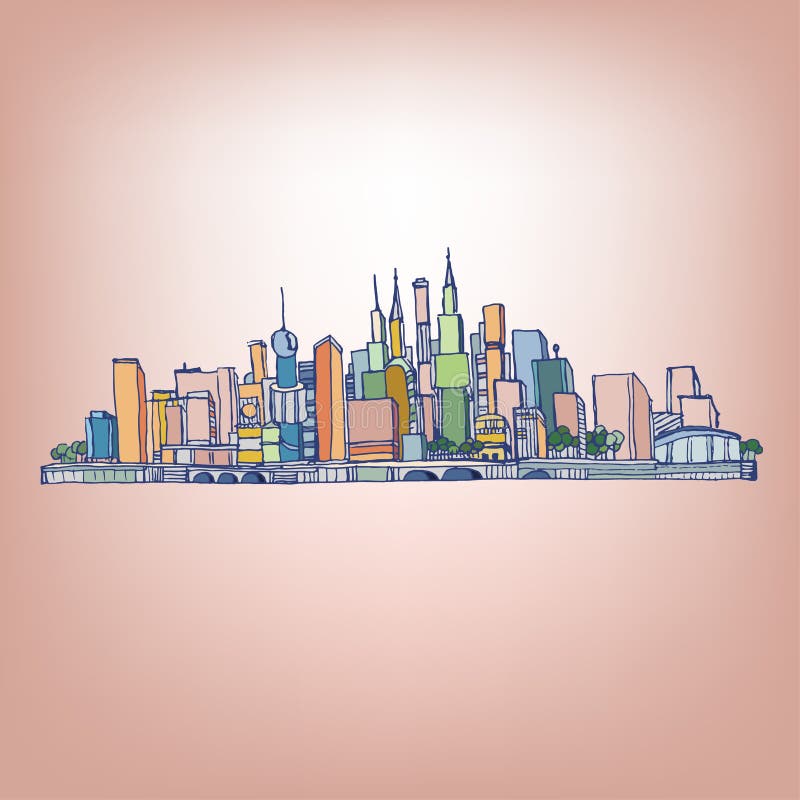 02 Cityscape stock vector. Illustration of pattern, fence - 57127494