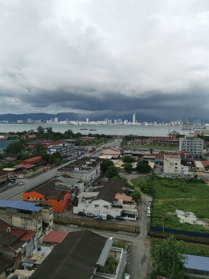 Cityscape View Around the Distance Waterfront. Stock Photo - Image of ...