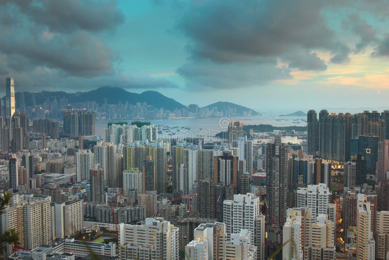 Cityscape View with Condos and Office Buildings Stock Image - Image of ...