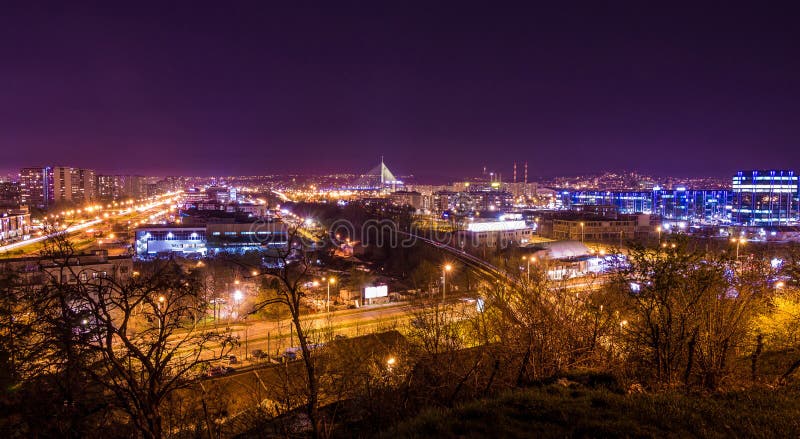 Cityscape View of New Belgrade Downtown Stock Photo - Image of church ...
