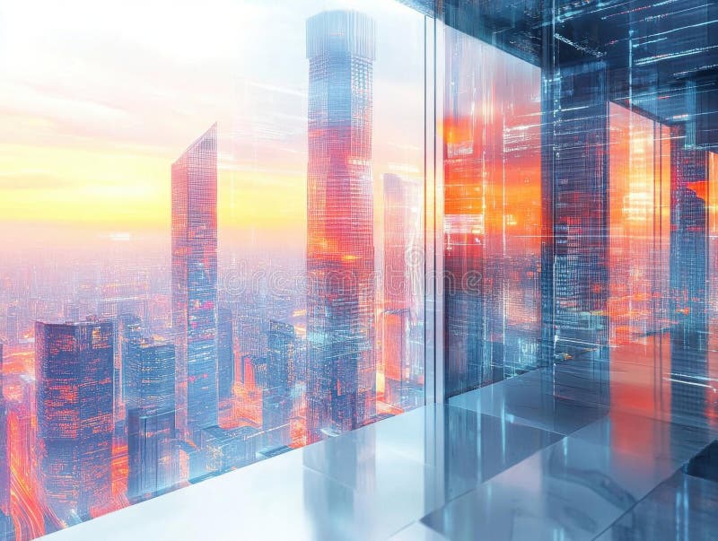 Cityscape through a Window, a Digital Vision of the Modern Metropolis ...