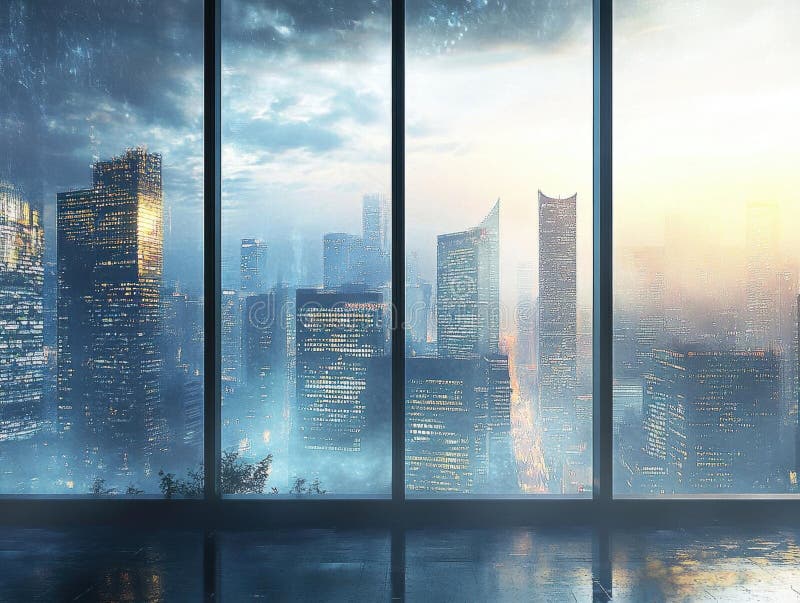 Cityscape through a Window, a Glimpse of Urban Life Stock Photo - Image ...