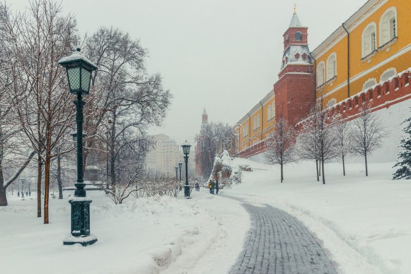 Cityscape in Winter, Kremlin Architecture, Moscow Stock Photo - Image ...