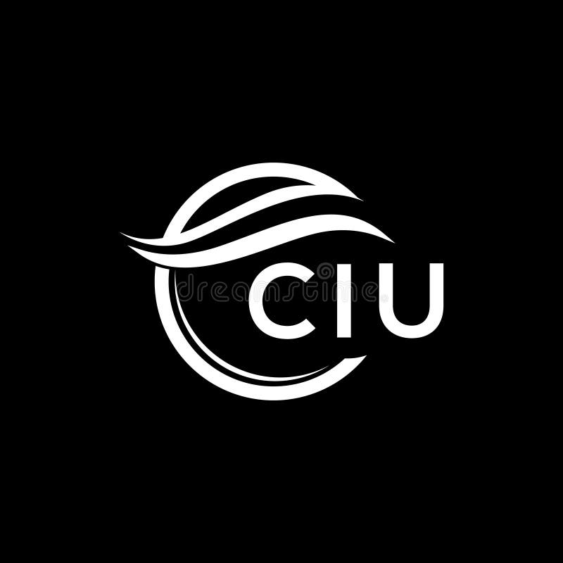 CIU Letter Logo Design on Black Background. CIU Creative Circle Letter ...