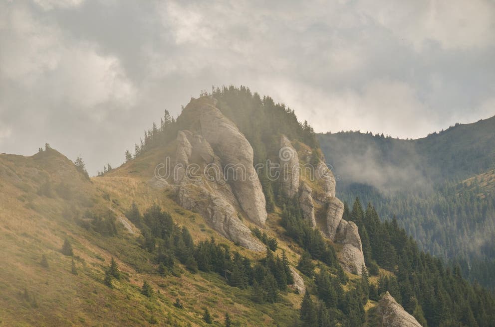 Ciucas Mountain Panoramic View Stock Image - Image of texture, lake ...