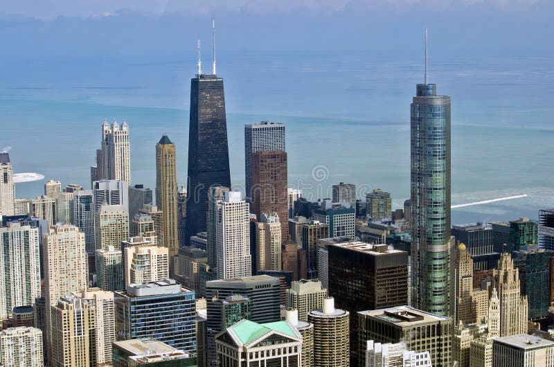 Ciudad De Chicago En Invierno Foto de archivo - Imagen de costero ...