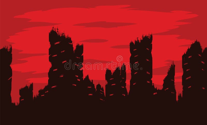 Ciudad destruida ilustración del vector. Ilustración de reliquias ...
