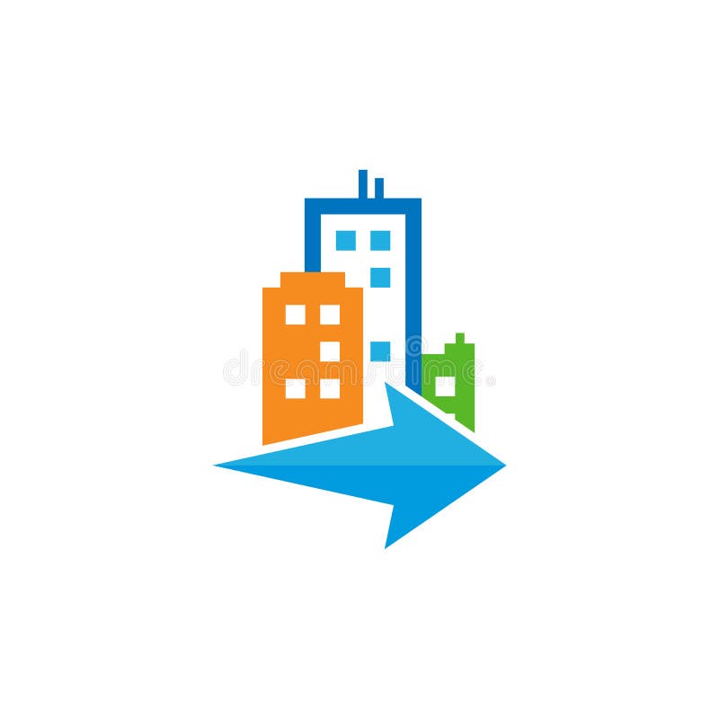 Ciudad Logo Icon Design De La Flecha Ilustración del Vector ...