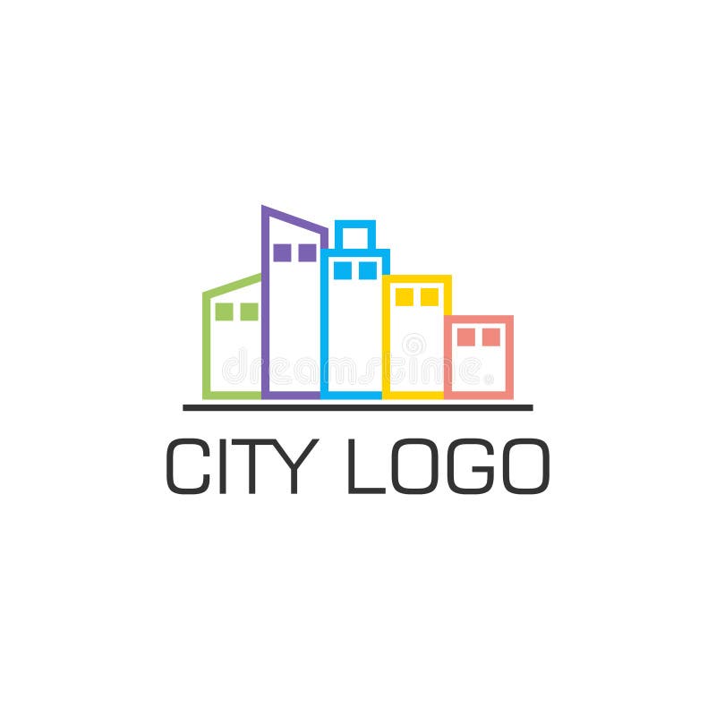 Ciudad Logo Vector Art Logo Template Y Ejemplo Ilustración del Vector ...