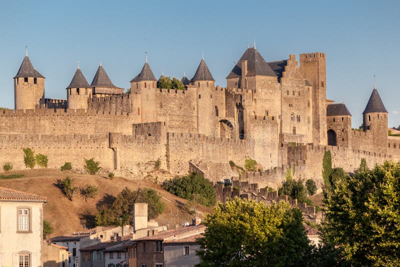 Ciudad Medieval Francia De Carcasona Foto de archivo - Imagen de ...