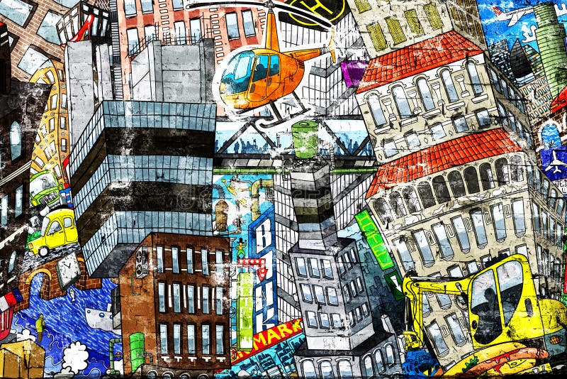 Ciudad, Un Ejemplo De Un Collage Grande Foto de archivo - Imagen de ...