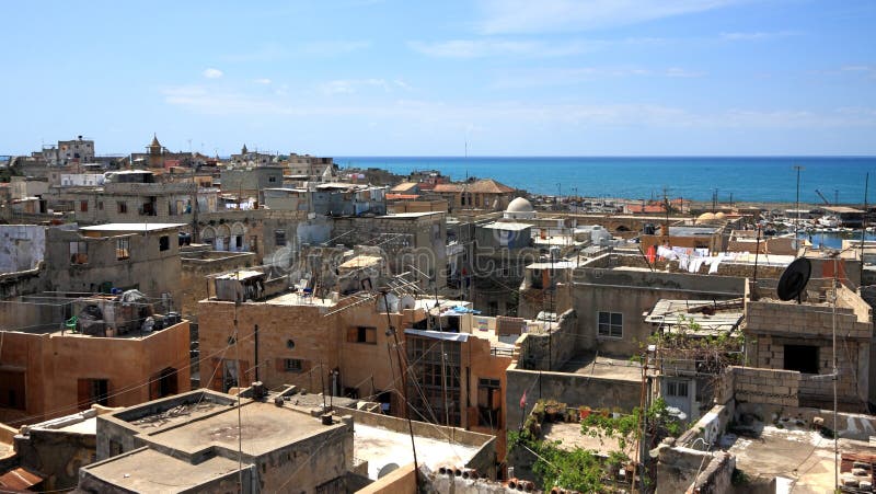 Castillo Del Mar Del Cruzado De Sidon, Líbano Imagen de archivo ...