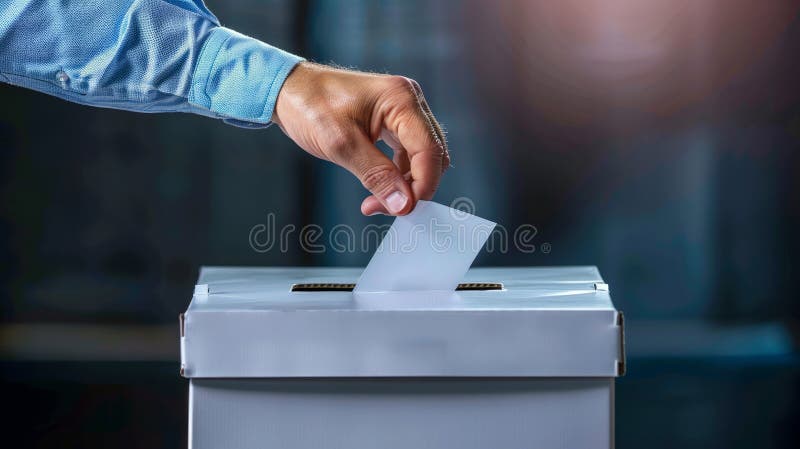 Civic Duty: Hand Casting Ballot in Election Voting Box Stock Photo ...