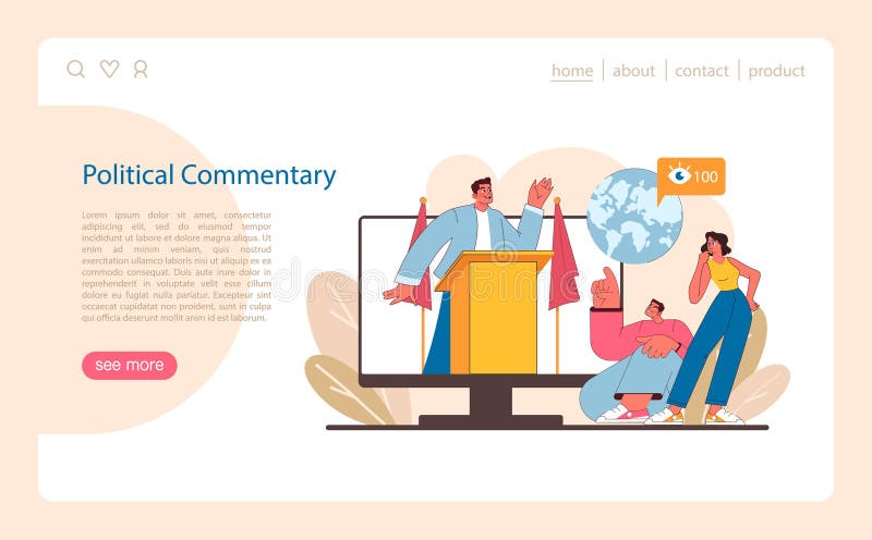 Civic Engagement Online Concept. Digital Representation of Political ...