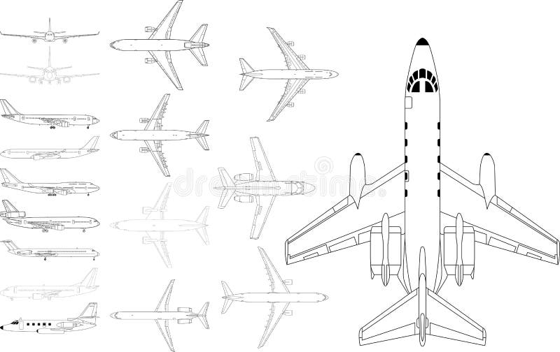 Civil airplane pack stock vector. Illustration of container - 25487119