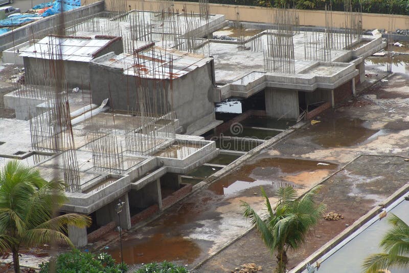 Precast Concrete in Construction Site Pit Stock Photo - Image of ground ...