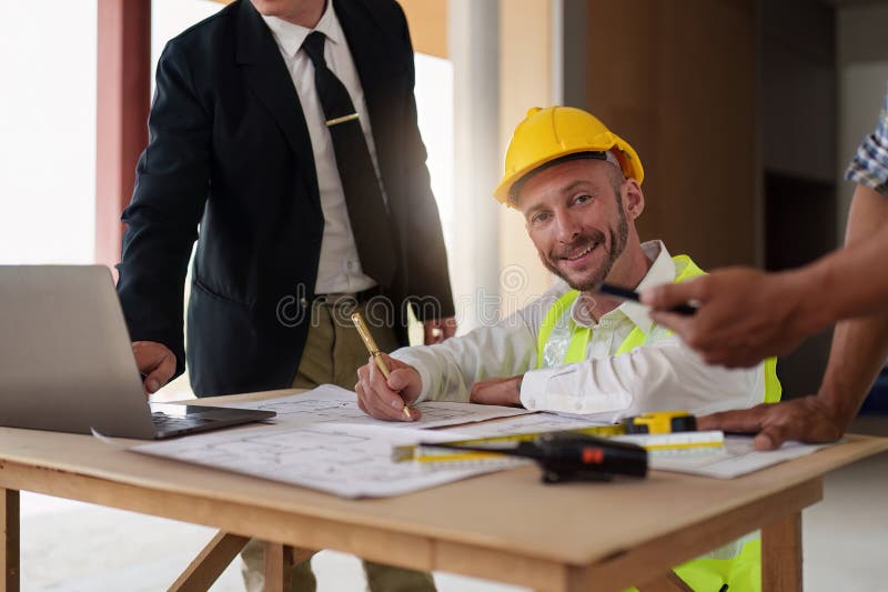 Civil Construction Team Working at Renovate Construction Site ...