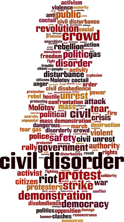 Civil disorder word cloud stock vector. Illustration of disturbance ...