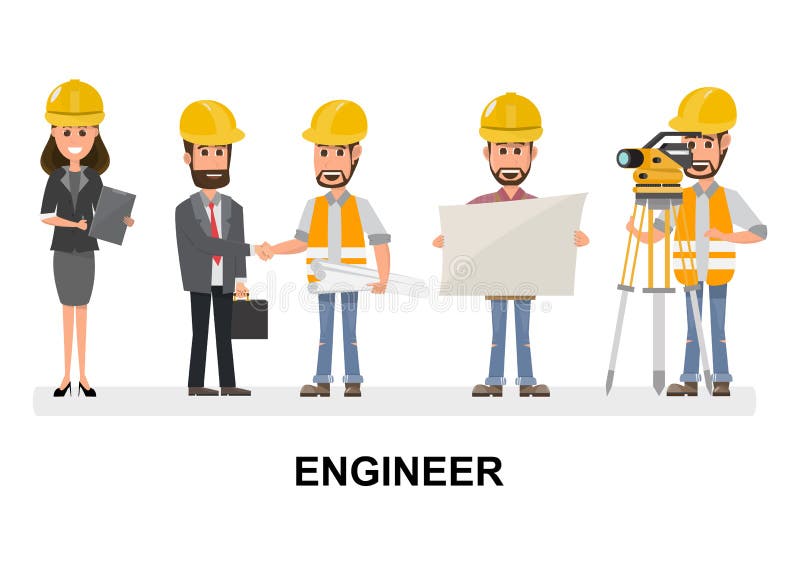 Civil Engineer, Architect and Construction Workers Characters Gr Stock ...