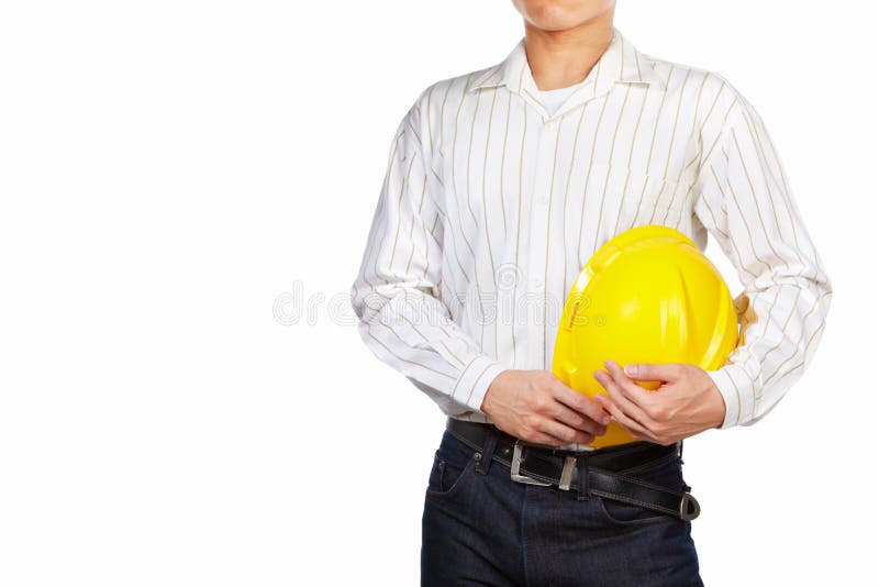 Civil Engineer Body Part with Safety Helmet Stock Image - Image of ...