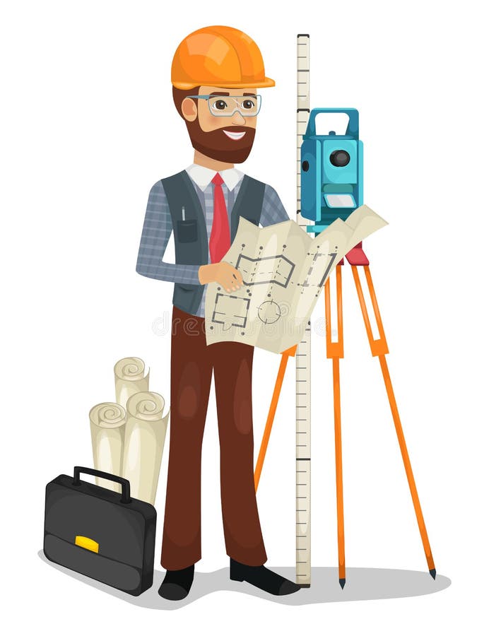 Civil Engineer Character Isolated Vector Stock Vector - Illustration of ...