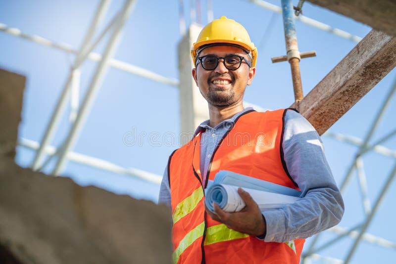 Civil Engineer in Construction Site Stock Image - Image of home, asian ...