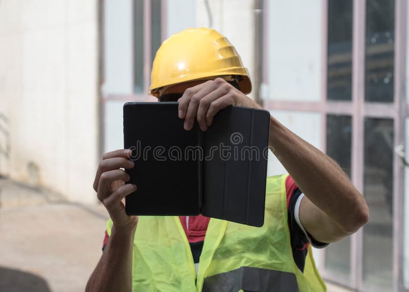 Civil Engineer at Construction Site Stock Image - Image of planning ...