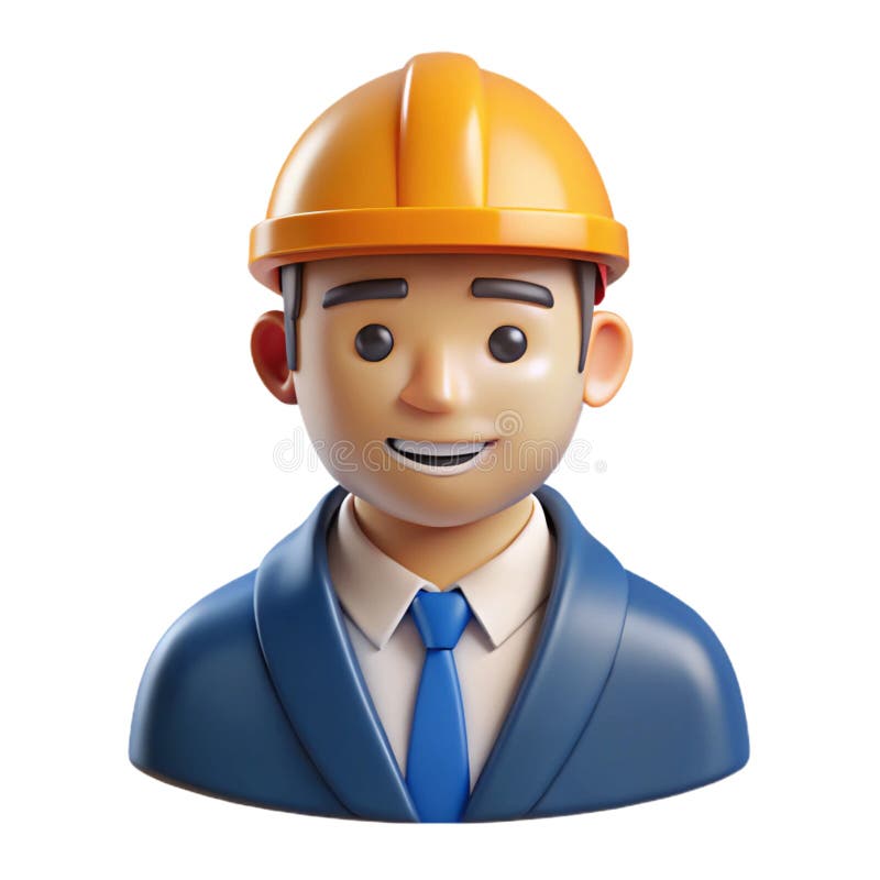 Civil Engineer 3D Icon Perfectly Stock Illustration - Illustration of ...