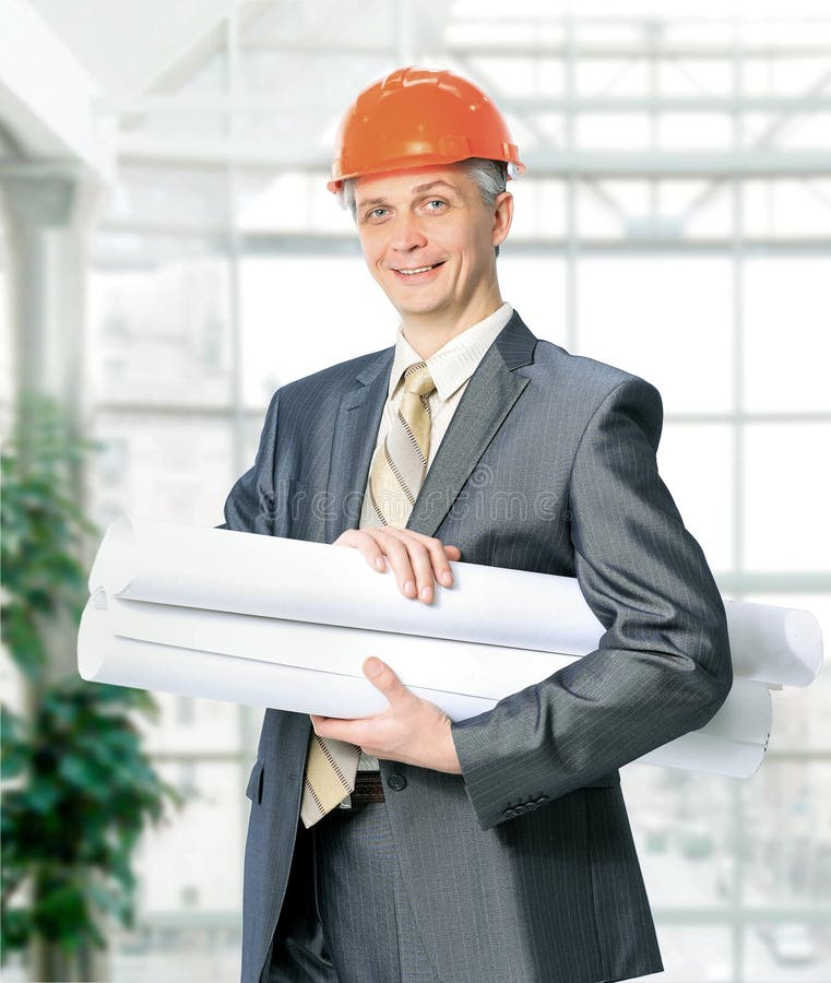 Civil Engineer with Documents in the Office. Stock Image - Image of ...
