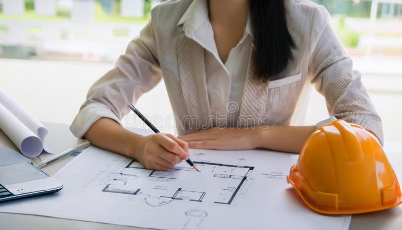 Civil Engineer Drawing Architecture Plan Stock Illustration ...