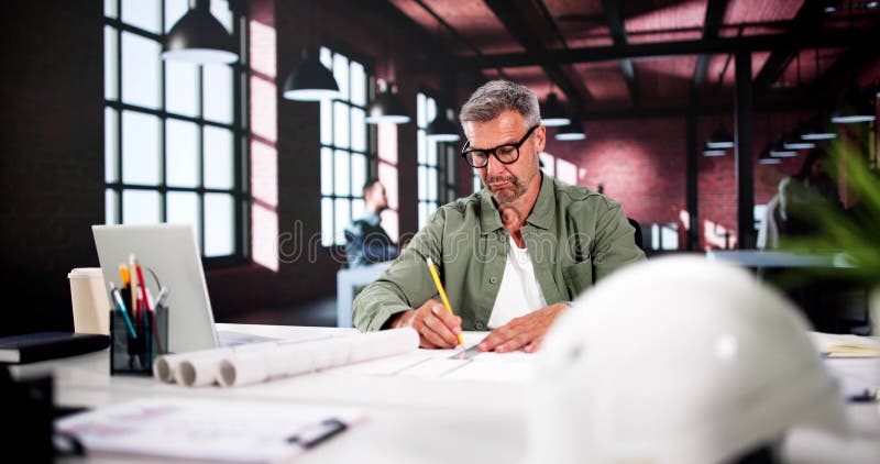 Civil Engineer Drawing Architecture Plan Stock Photo - Image of ...