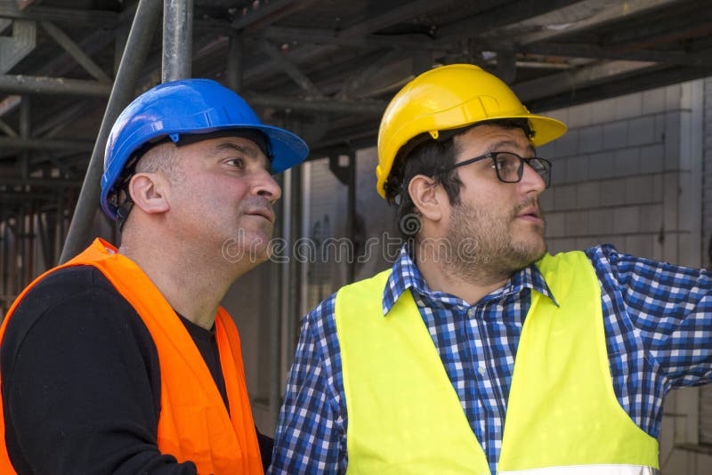 Teamwork on Construction Site Stock Image - Image of protection, hard ...