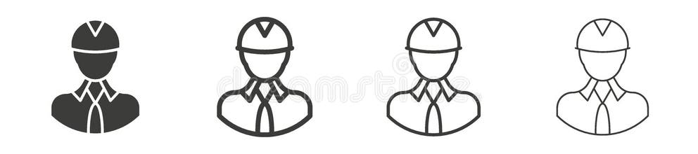 Civil Engineer Icon Vector Set on White Background Stock Vector - Illustration of graphic ...