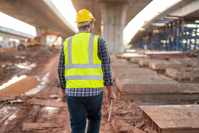 A Civil Engineer Inspected the Structure Road at Expressway Under ...