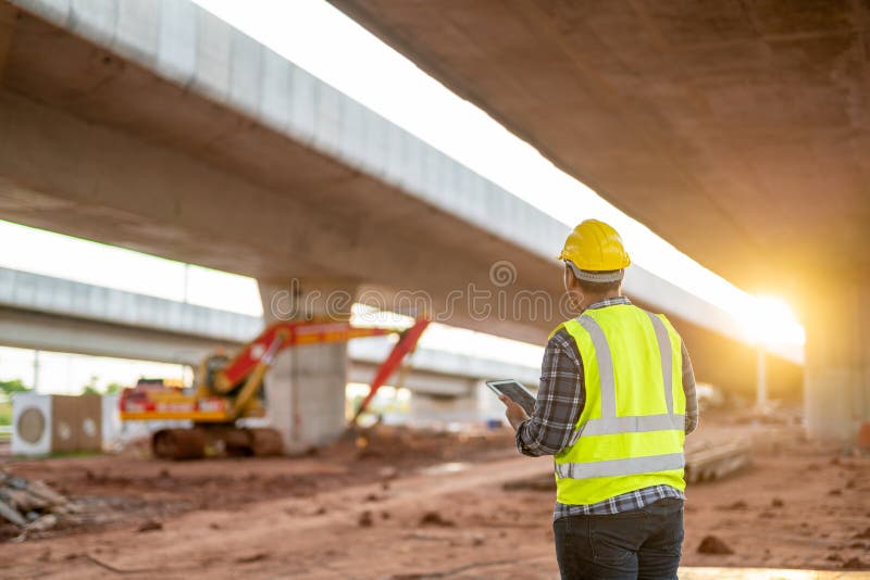A Civil Engineer Inspected the Structure Road at Expressway Under ...