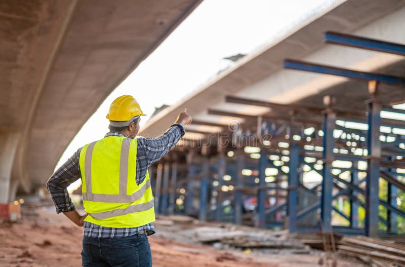 A Civil Engineer Inspected the Structure Road at Expressway Under ...