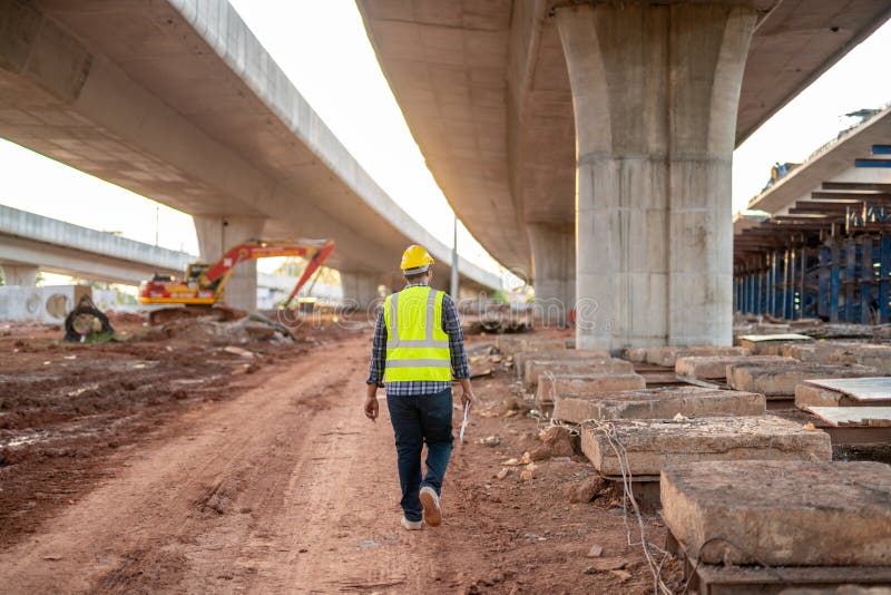 A Civil Engineer Inspected the Structure Road at Expressway Under ...