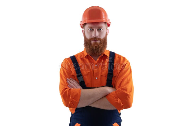 Civil Engineer Man. Supervisor or Worker Man. Bearded Man Construction ...