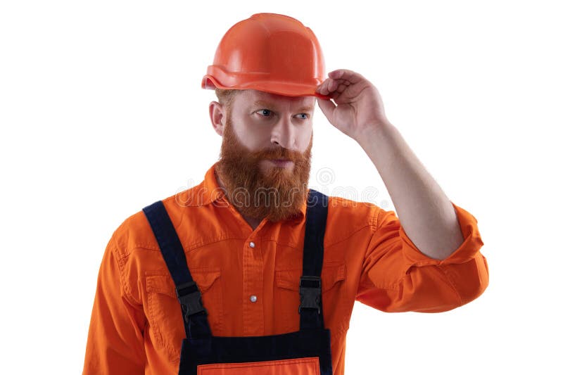 Civil Engineer Man. Supervisor or Worker Man. Bearded Man Construction ...