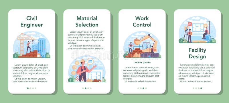 Civil Engineer Typographic Header. Professional Occupation of Designing ...