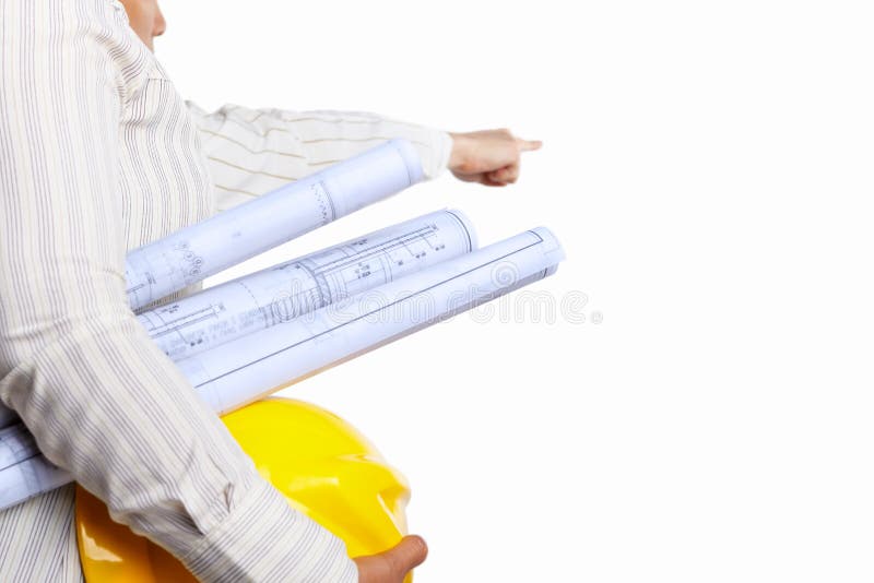 Civil Engineer Body Part with Safety Helmet Stock Image - Image of ...