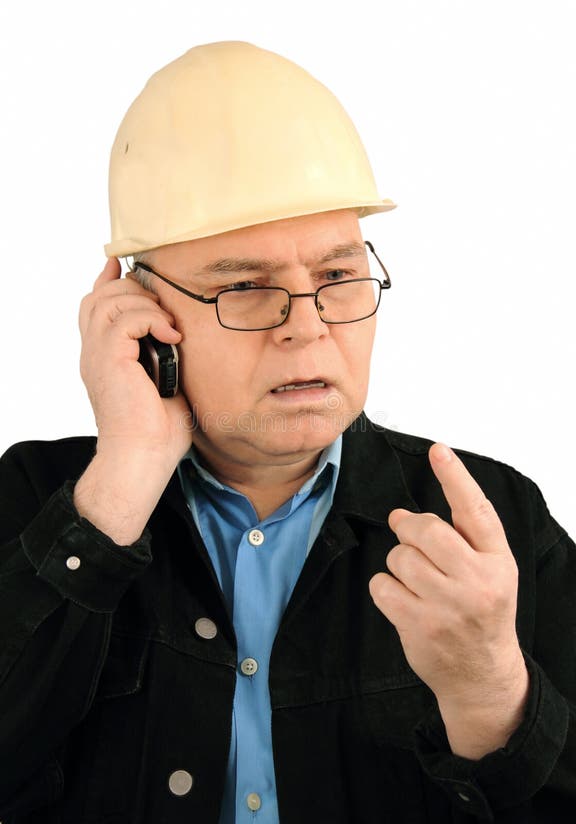 Civil Engineer with the Phone. Stock Photo - Image of communications ...