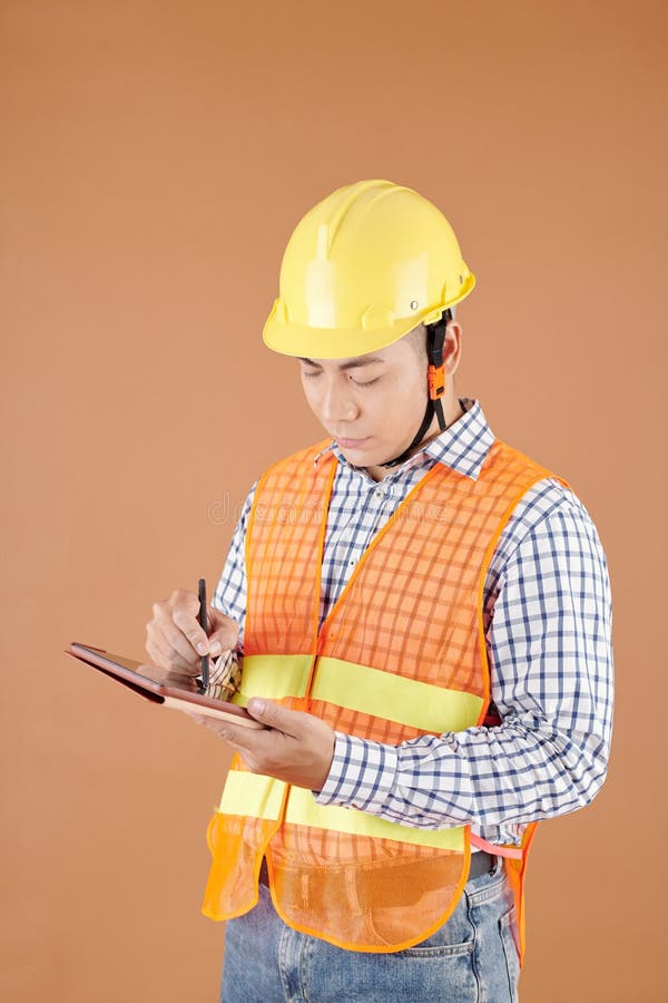 Civil Engineer Signing Document Stock Image - Image of occupation ...