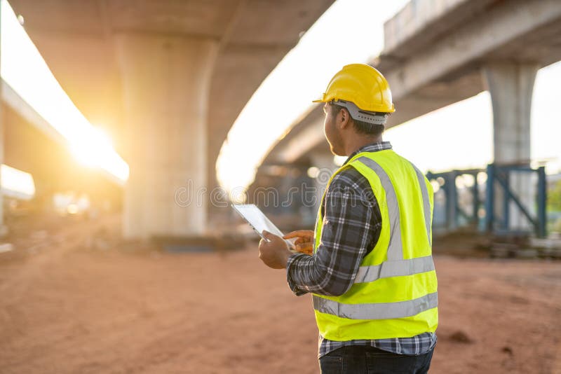 A Civil Engineer or Supervise Inspected the Structure Road at New Road ...