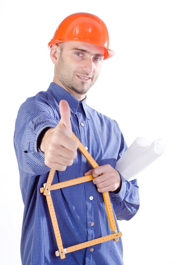 Civil engineer thumbs up stock image. Image of worker - 3488183