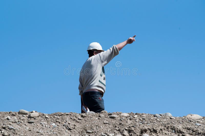 Civil Engineer at Work on Construction Site Stock Image - Image of ...