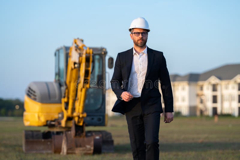 Worker in Suit and Helmet. Investor Civil Engineer, Construction ...